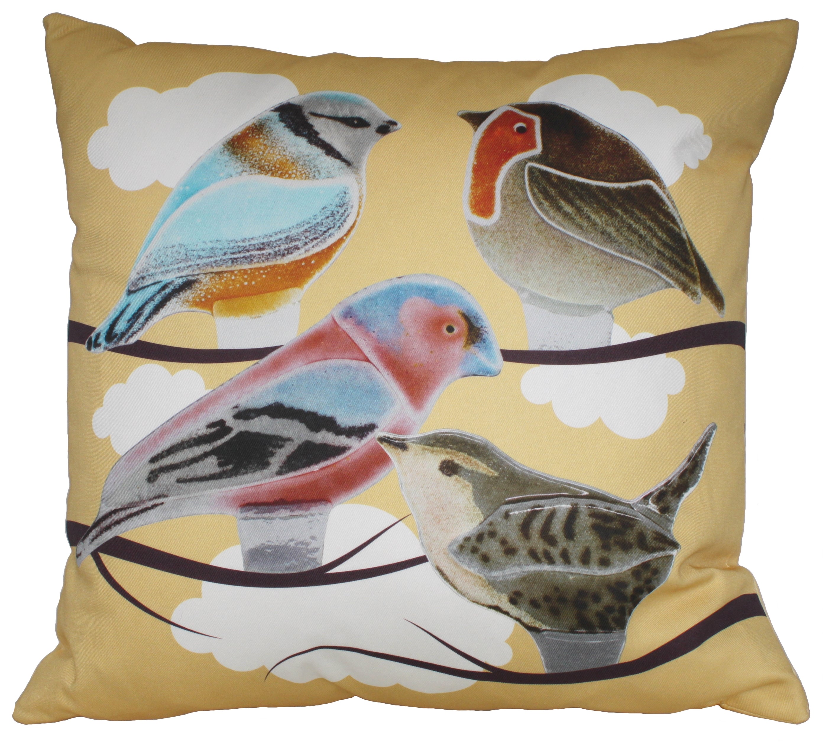 Cushion Garden Birds | 100% Cotton | UK Made | Quality Home Textile ...